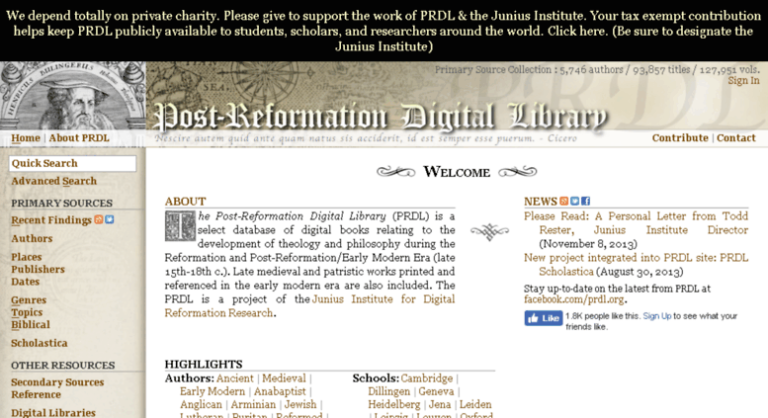 Post-Reformation Digital Library – TARA: Teaching and Research Archive ...